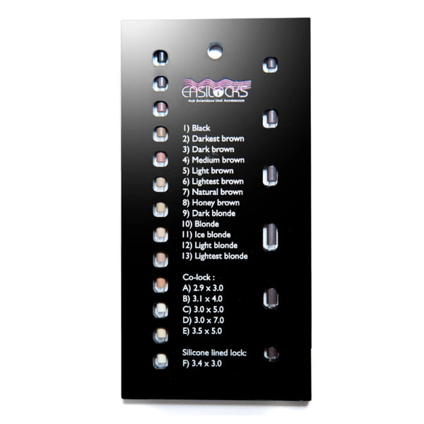 Easilocks Professional Co-Tube Locks Colour & Size Chart